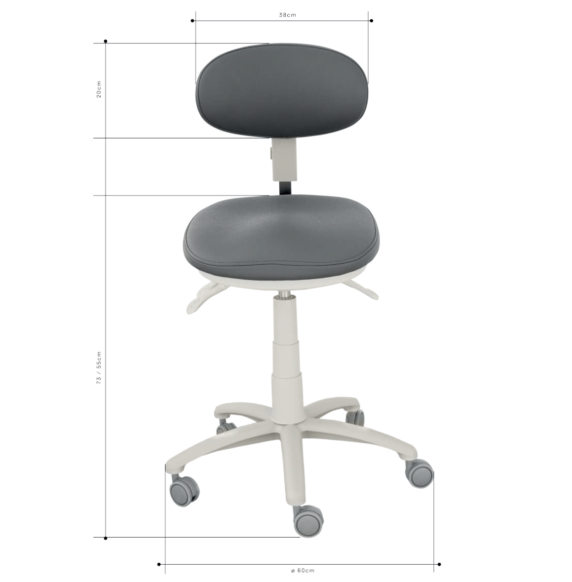 Ergonomic Medical Stool SWAY (Grey) - Beauty For