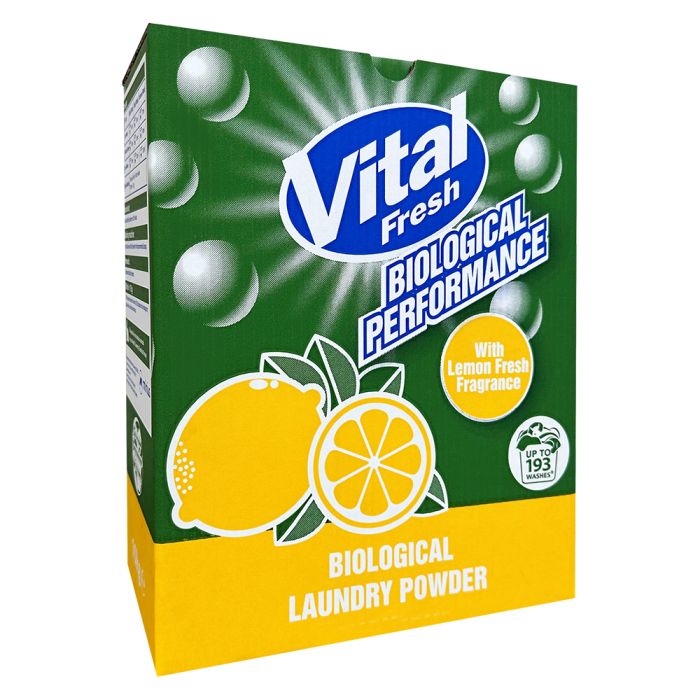 Vital Fresh Lemon Biological Laundry Powder 10kg - Beauty For