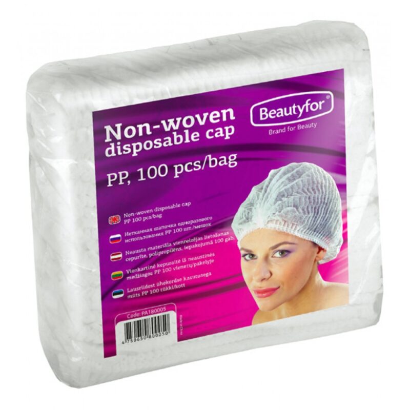Disposable Non-woven White Pleated Mob Caps (100) - Beauty For